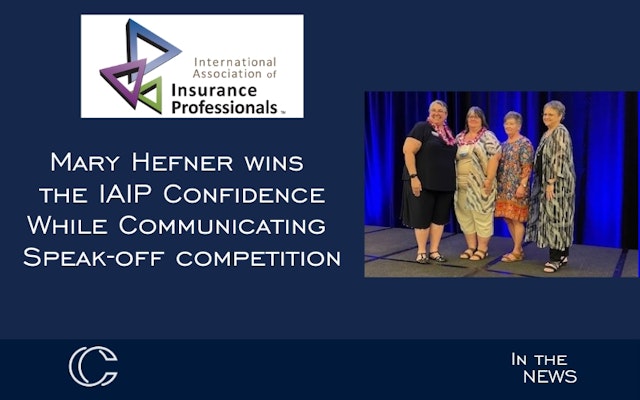 Mary Hefner wins the International Association of Insurance ...